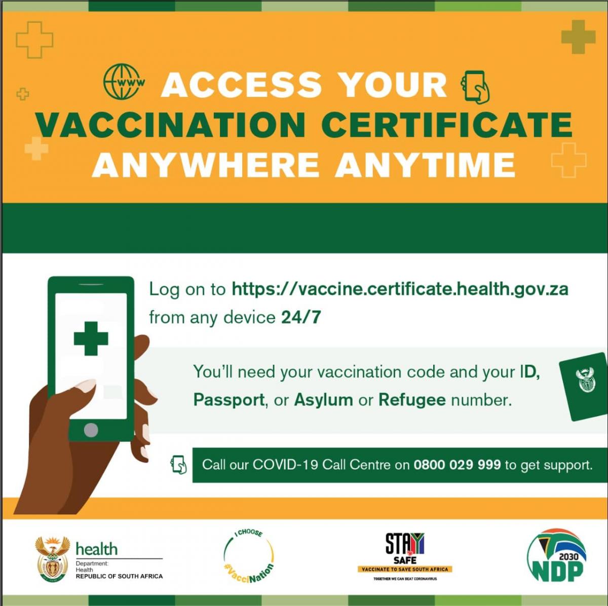 Covid-19 Coronavirus Vaccination Certificate | South African Government Covid-19 Coronavirus Vaccination Certificate | South African Government